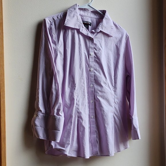 Kirkland Signature | Tops | Kirkland Signature Purple Micro Pinstripe ...